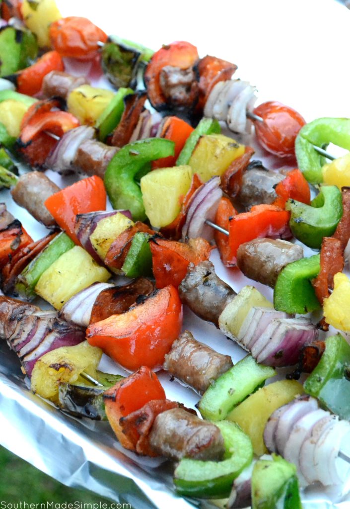 Game Day Grub: Grilled Pizza Kabobs + Giveaway - Southern Made Simple